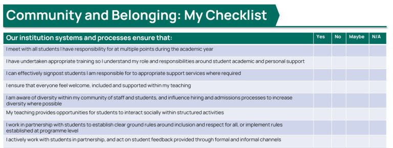 Checklists - Inclusive Education Framework